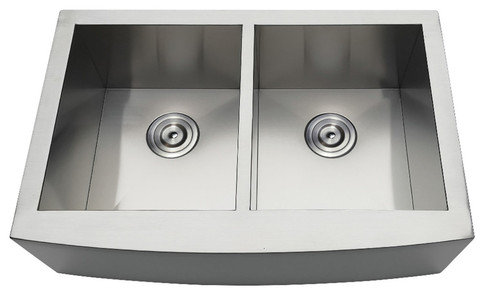 Gourmetier Drop-In Stainless Steel Double Bowl Farmhouse Kitchen Sink ...