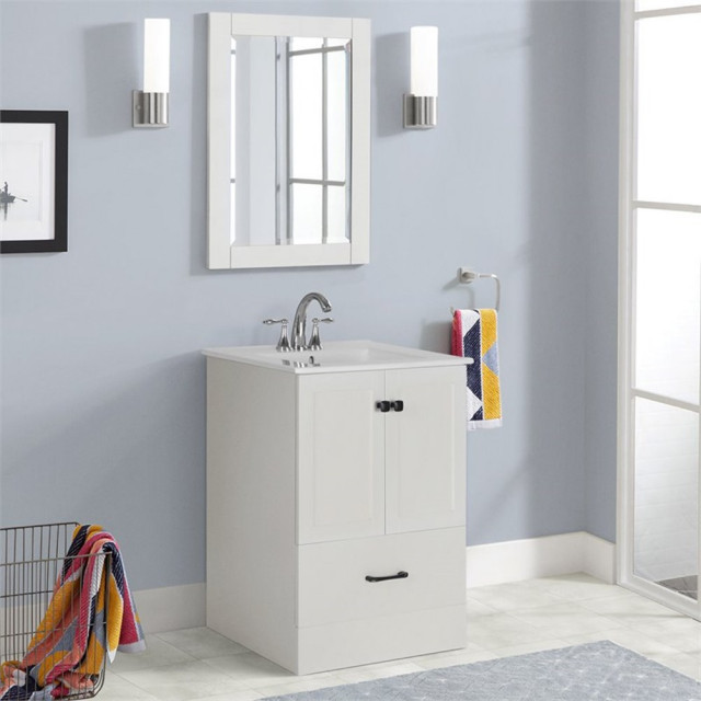 Saint Birch 23" PVC Plastic Bathroom Vanity with Top and Sink in White ...