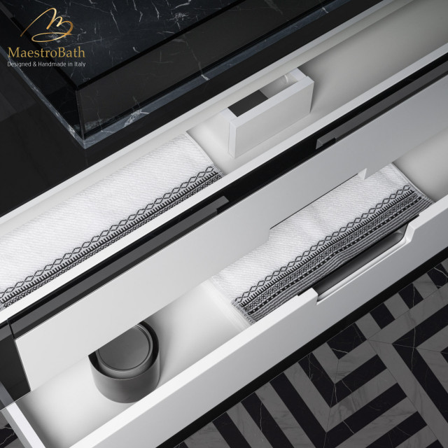 Roco Luxury Bathroom Vanity, Black and White, 48" - Modern - Bathroom ...