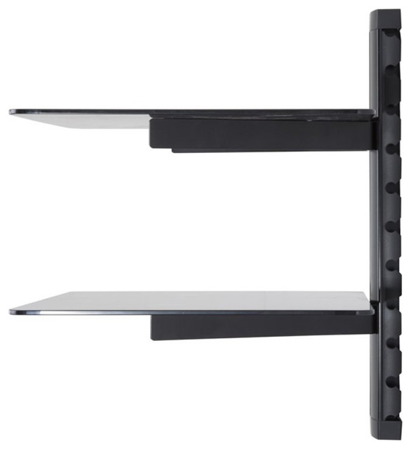 AVF Steel Wall Mounted AV Component Shelving System with 2 Shelves ...