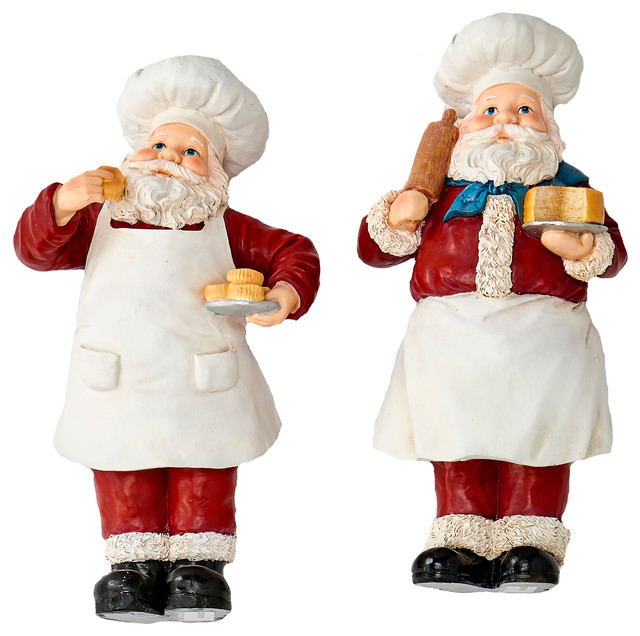 12" Santa Chef, 2 Asst - Farmhouse - Holiday Accents And Figurines - by ...