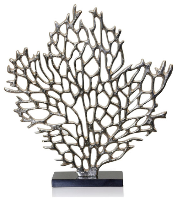 Coral Reef Decorative Object or Figurine, Silver - Beach Style ...