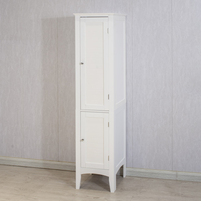 Gewnee Tall Narrow Tower Freestanding Cabinet - Transitional - Bathroom ...