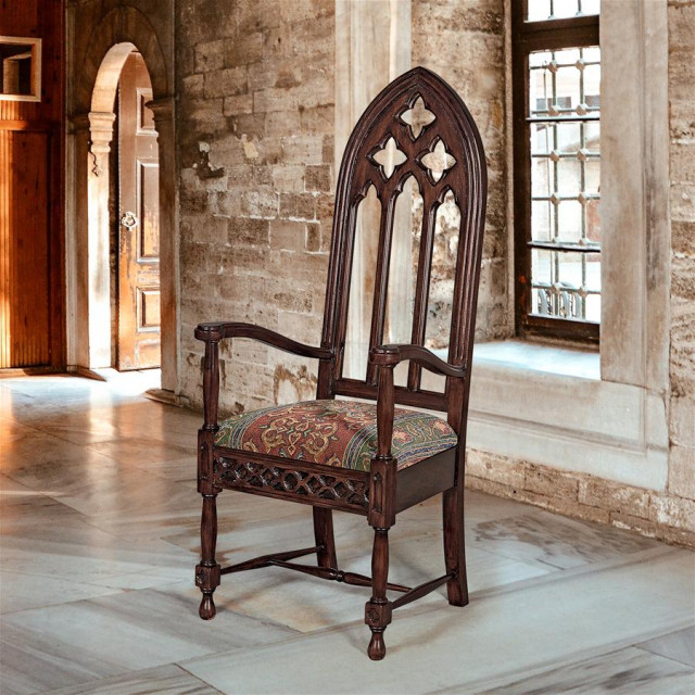Design Toscano Viollet Le Duc Gothic Arm Chair - Traditional - Dining ...
