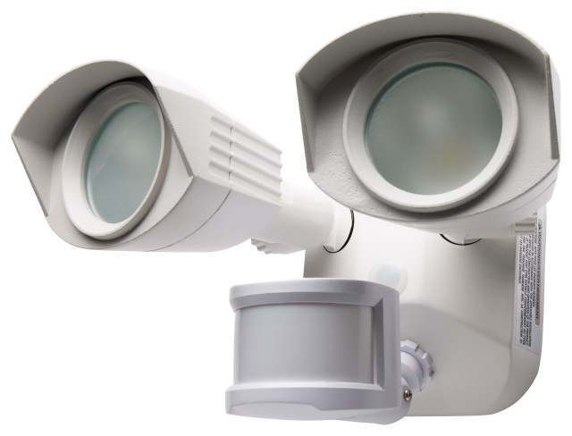 LED Security Light - Dual Head - White Finish - 4000K - with Motion ...