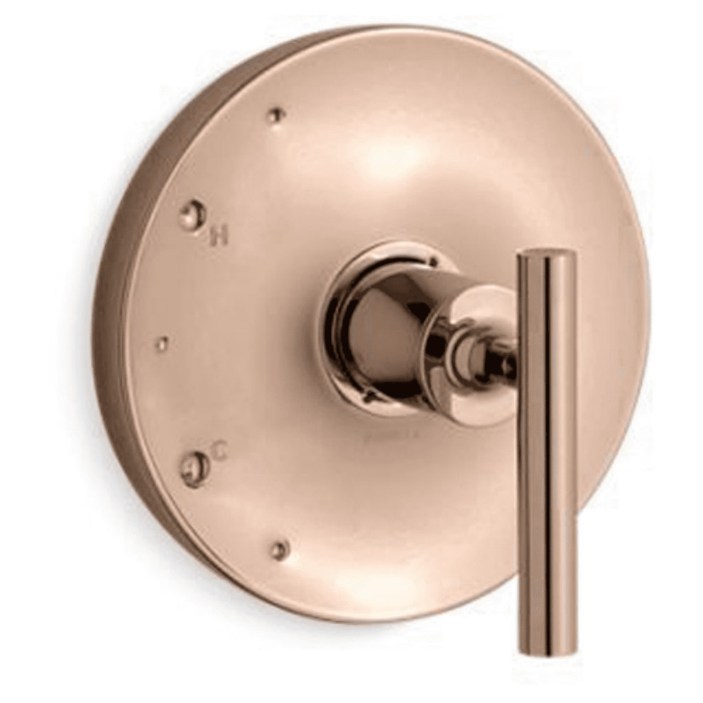 Kohler Purist Rite-Temp Valve Trim with Lever Handle, Vibrant Rose Gold ...
