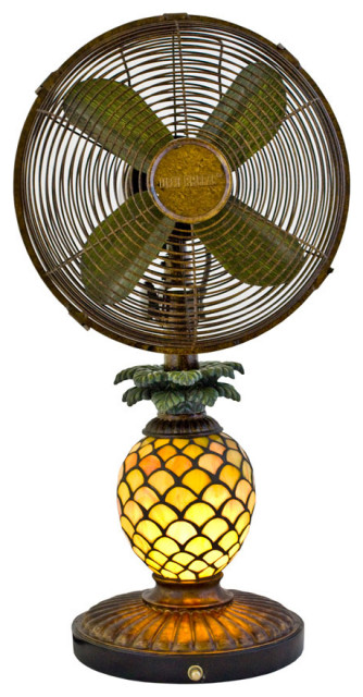 Table Fan/Lamp, Mosaic Glass Pineapple - Tropical - Electric Fans - by ...