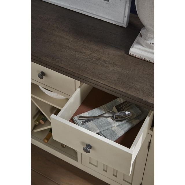 Bremerton Slat Server, Saddledust-Oyster Finish - Transitional ...