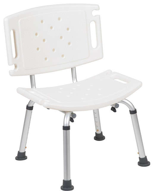 Flash Hercules Bath/Shower Chair/Extra Large Back, White - Contemporary ...