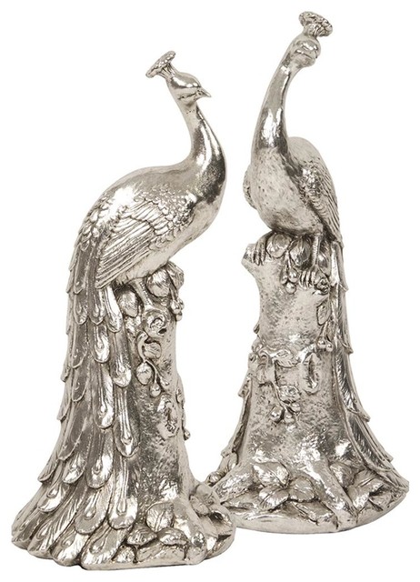Fancy Left Facing Peacock Statue - Contemporary - Decorative Objects ...