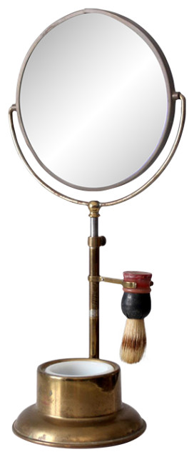 Consigned, Antique Brass Shaving Mirror Set - Contemporary - Makeup Mirrors - by 86 Vintage | Houzz