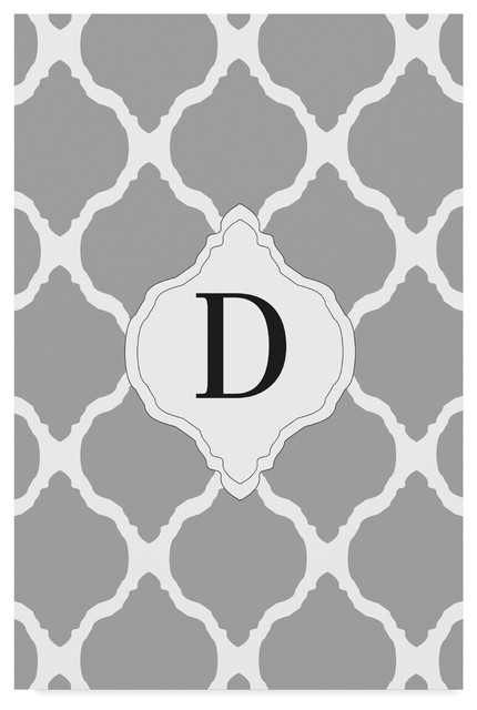 Art Licensing Studio 'D Gray Monogram' Canvas Art, 22"x32 ...