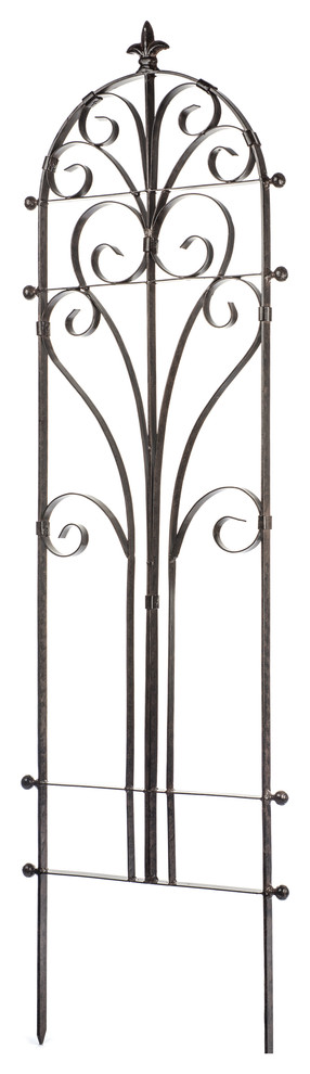 Italian Iron Garden Trellis, Metal Lawn Decor, Heavy Scroll Iron ...