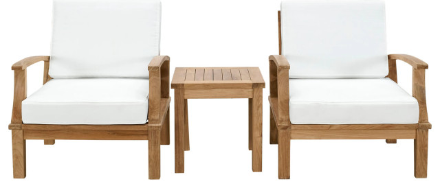 Andover 3-Piece Teak Set - Transitional - Outdoor Lounge Sets - by ...