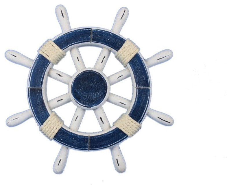 Rustic Ship Wheel, Ship Wheel Decoration, All Light Blue, 12" - Beach ...