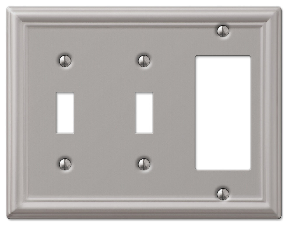 Chelsea Steel 2-Toggle, 1-Rocker Wall Plate - Traditional - Switch ...