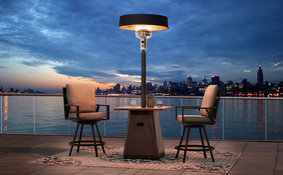 Sunjoy 45,000 BTU Black Steel Frame Outdoor Patio Standing Propane ...