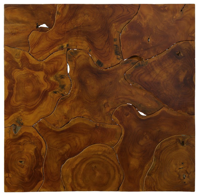 Warm Red Teak Teak Slice Coffee Table, Square, 39x39x15"h - Rustic - Coffee Tables - by Phillips ...