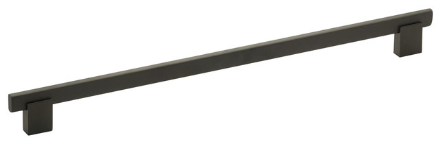 Rok Hardware Bridge Style Solid Black Metal Handle 12-5/8" Hole Centers ...