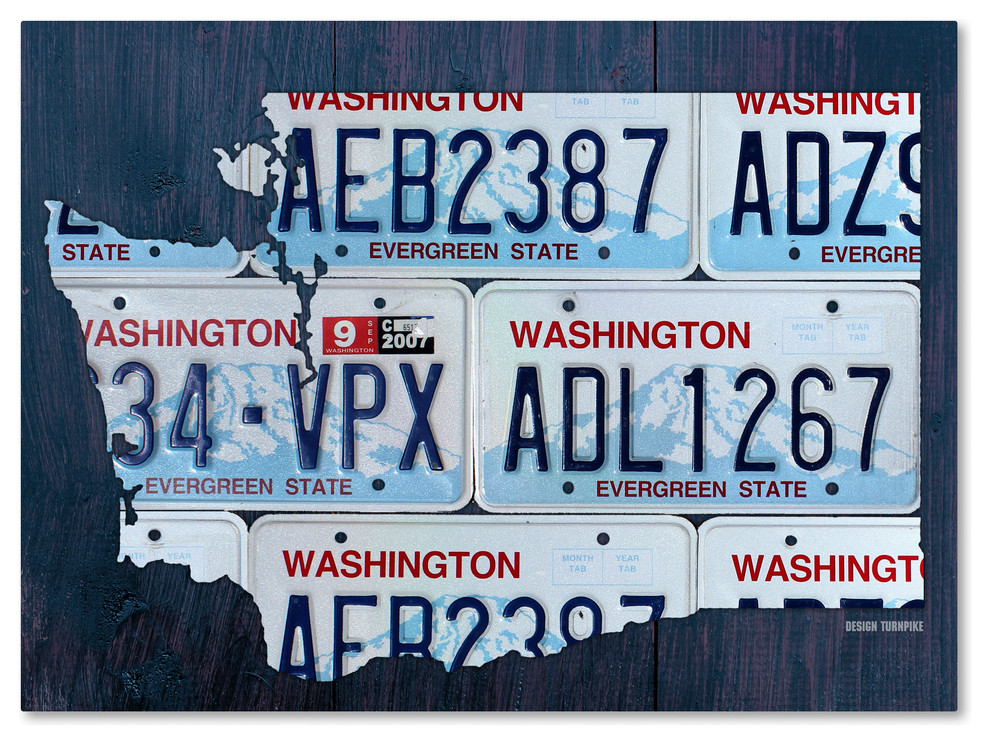 "Washington License Plate Map" Canvas Art by Design Turnpike, 18"x24 ...