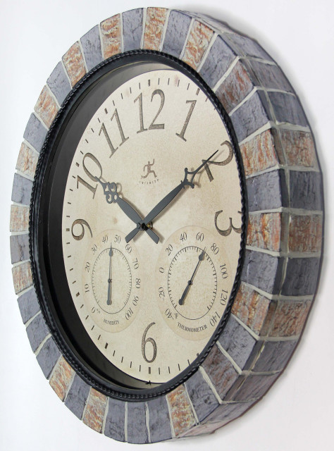 Inca II Indoor/Outdoor Wall Clock - Rustic - Outdoor Clocks - by ...
