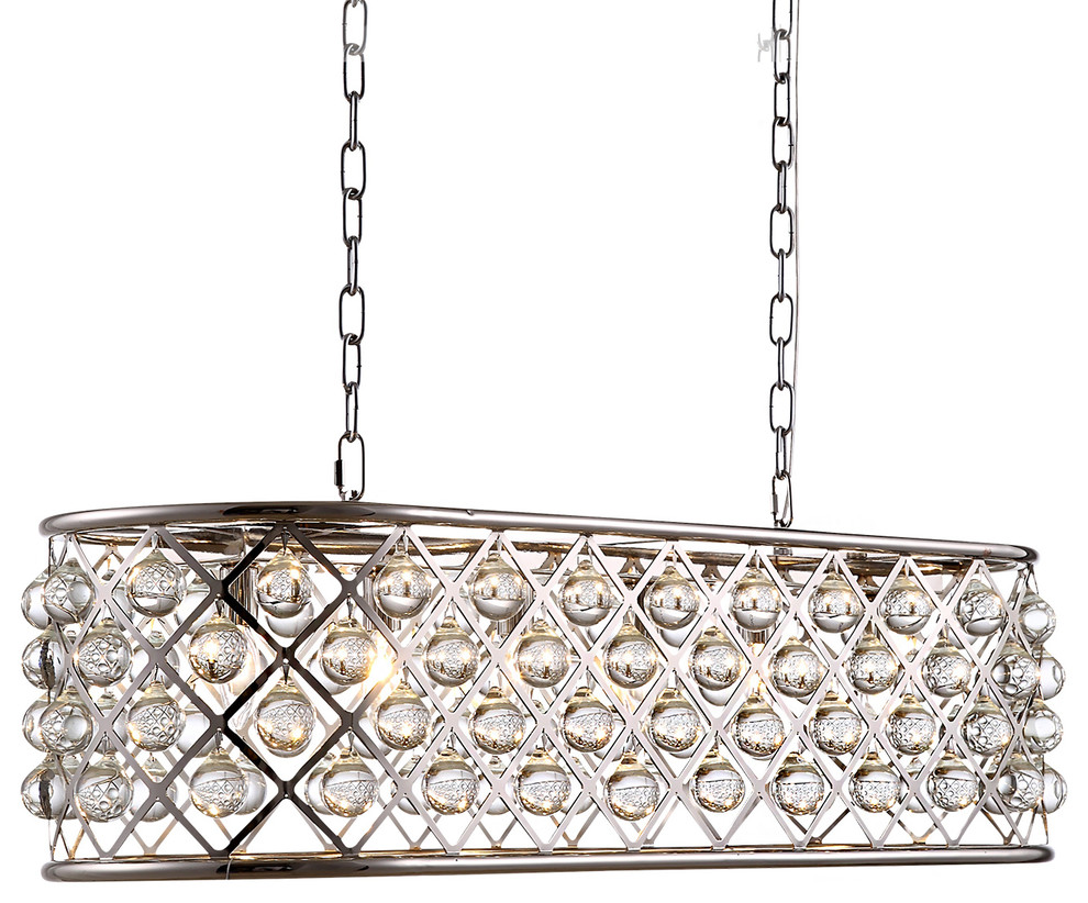 Crystal Grid 6-Light 40" Glass Chandelier - Contemporary - Chandeliers ...