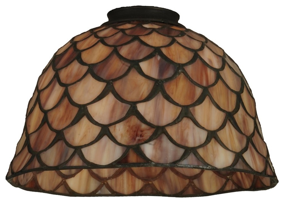 8 Wide Tiffany Fishscale Shade - Beach Style - Lighting Globes And ...