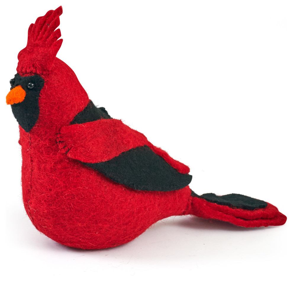 Cardinal Christmas Tree Topper in Hand Felted Wool - Transitional ...