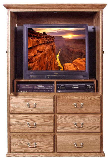 Traditional TV Armoire Shown Open - Traditional - Media Cabinets - by ...