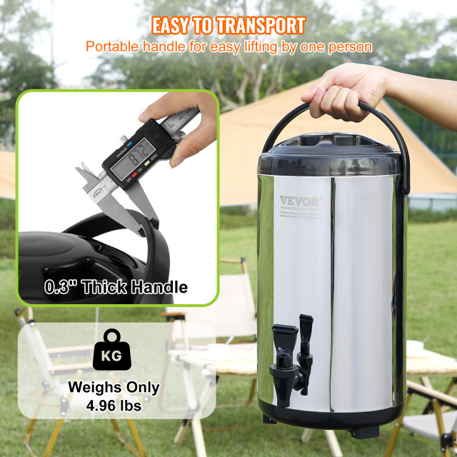VEVOR Insulated Hot and Cold Beverage Dispenser 2.4 Gallon Stainless ...