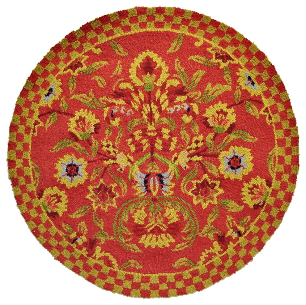 Hand Hooked Chair Pad, 16" - Traditional - Seat Cushions - by Hkh Intl ...