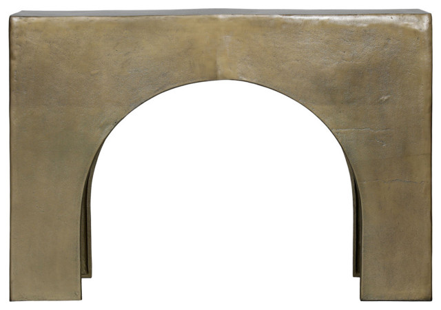 Brass Finish Arch Console Table - Modern - Console Tables - by Design ...
