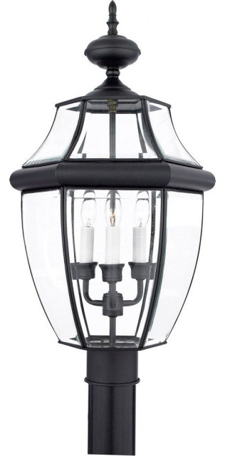 3 Light Large Post Lantern-Mystic Black Finish - Outdoor - Post Lights ...