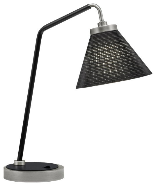 Table Lamps & Desk Graphite & Matte Black Finish 7 Black Matrix Glass ...