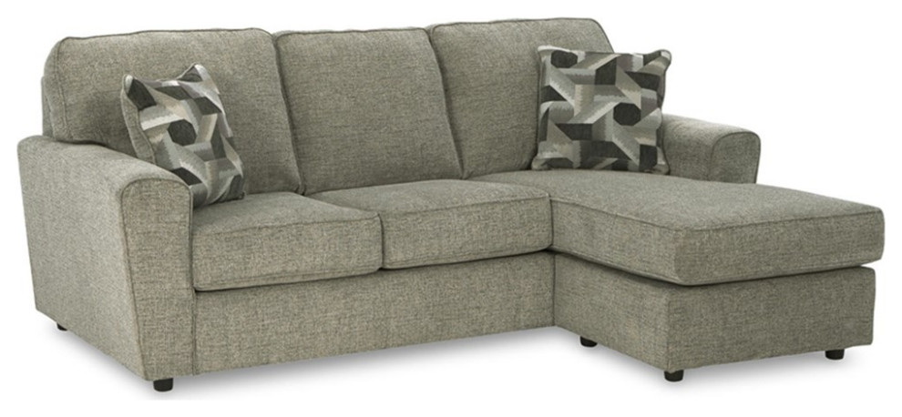 Ashley Furniture Cascilla Contemporary Fabric & Wood Sofa Chaise in ...