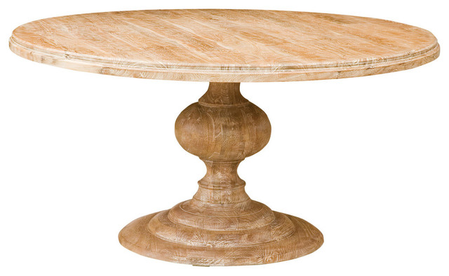 Magnolia Round Dining Table, Whitewash, 60", 60" - Farmhouse - Dining ...