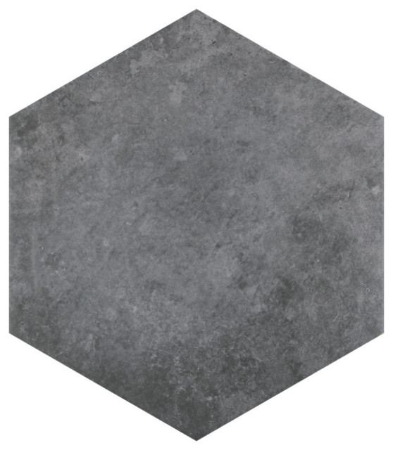 Heritage Hex Carbon Porcelain Floor and Wall Tile Sample - Contemporary ...