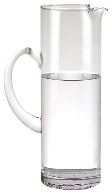 10" Clear Mouth Blown Lead Free Crystal Glass Pitcher - Contemporary ...