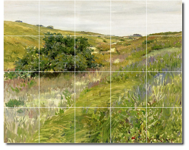 William Chase Landscapes Painting Ceramic Tile Mural #599, 40" Wide x ...