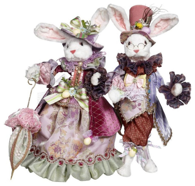 Mark Roberts 2021 Mr. & Mrs. Easter Rabbit Figurine, 21-22", Asst. of 2 ...