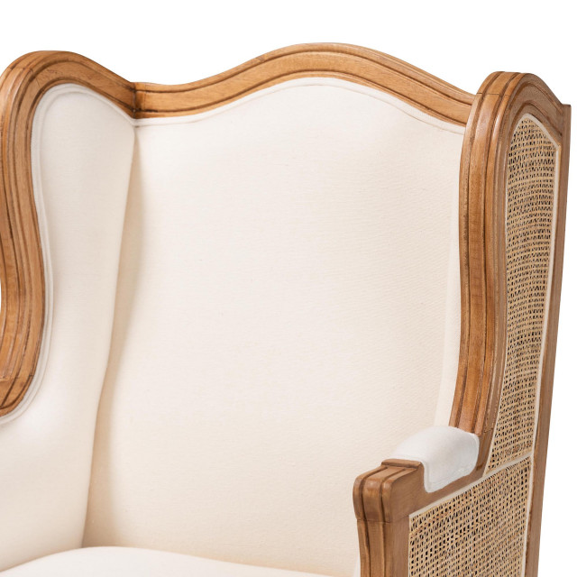 Cain Accent Chair, Beige/Honey Brown - Tropical - Armchairs And Accent ...