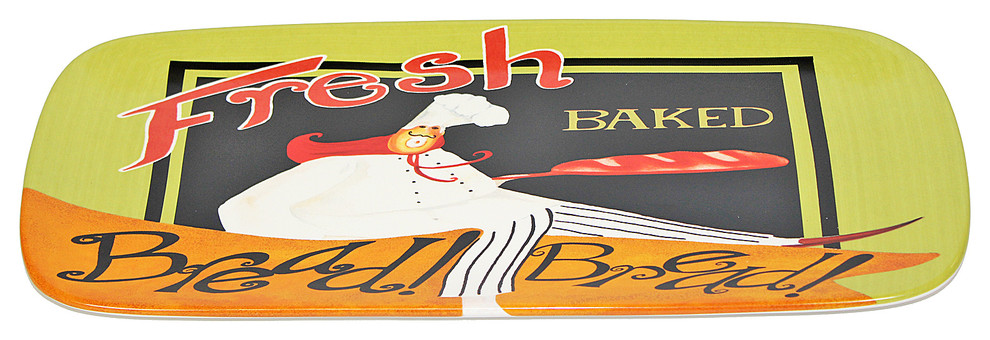 International Gourmet Chefs Fresh Baked Bread Serving Tray ...