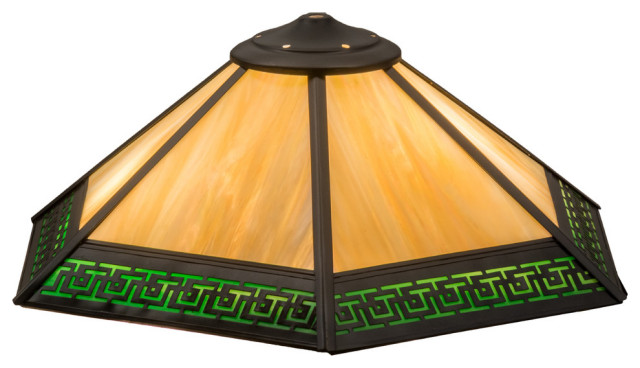 19 Wide Greek Key Mission Shade - Craftsman - Lamp Shades - by Meyda ...