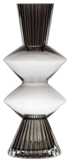 Glass Fluted Vase, Smoke Color - Contemporary - Vases - by Olive Grove ...