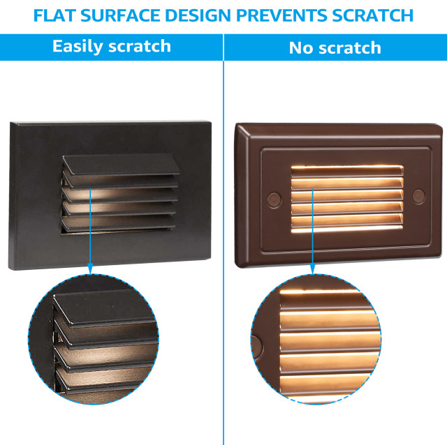 12-Pack Low Voltage Louvered Step Light, 3000K Warm White ...