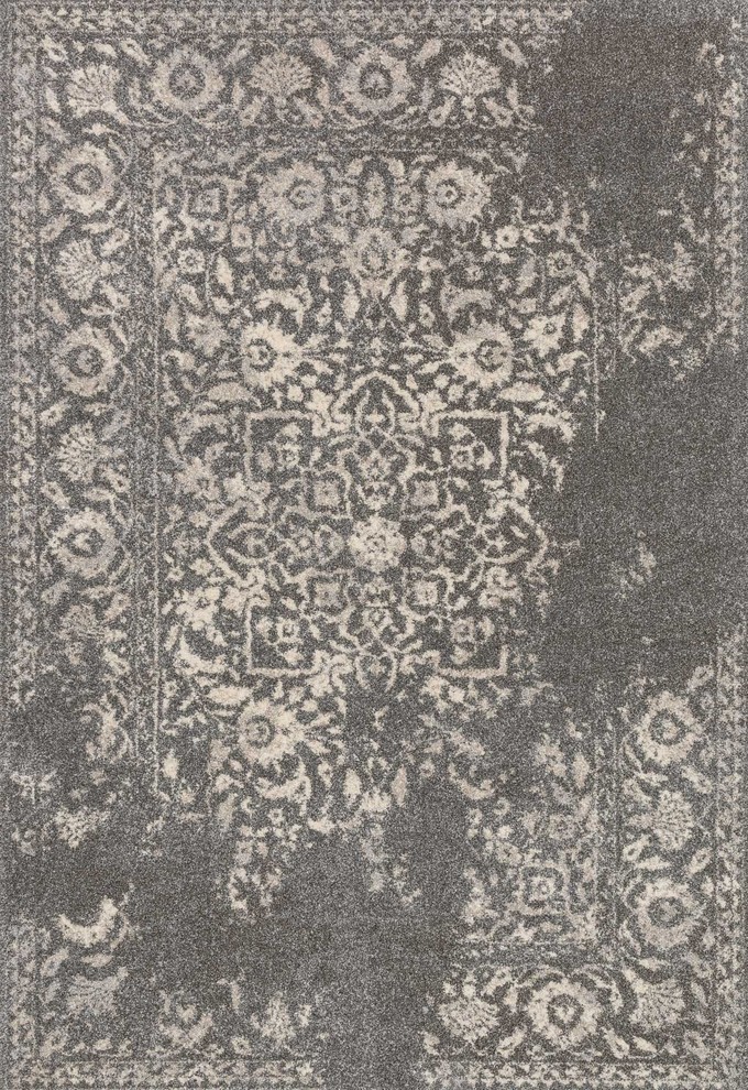 Loloi Rug, Charcoal/Ivory, 9'2"x12'7", 9'-2"x12'-7" - Transitional ...