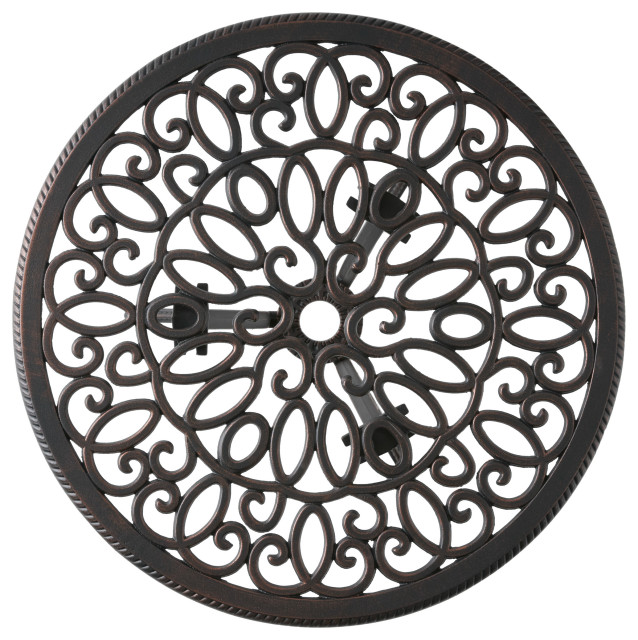 GDF Studio 3-Piece Andover Outdoor Copper Cast Aluminum Bistro Set ...