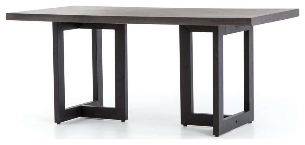 Judith Lava Stone Top Outdoor Dining Table 69" - Industrial - Outdoor ...