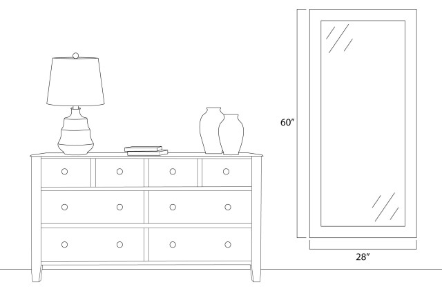 Pendleton Framed Wall Mirror, 28" X 60" - Transitional - Bathroom ...