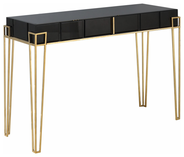 Black Mirrored Console Table - Contemporary - Console Tables - by ...